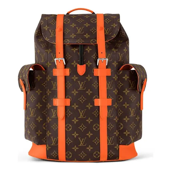 LOUIS VUITTON Christopher Mm Monogram Macassar Canvas Backpack - Brown/orange