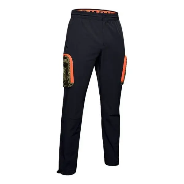 Under Armour Unstoppable Camo Cargo Sweatpants 'black - Black/orange