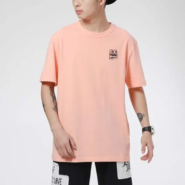 PUMA Peach Downtown Graphic T-shirt 'pink Black