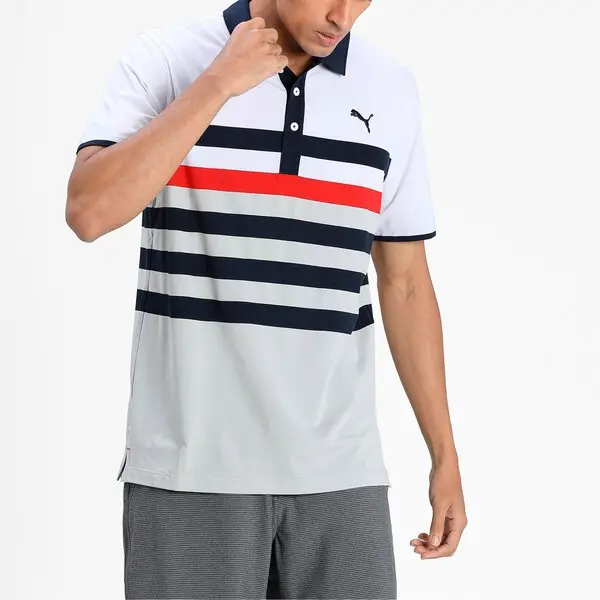 PUMA Mattr One Way Polo Shirt 'white Black Red