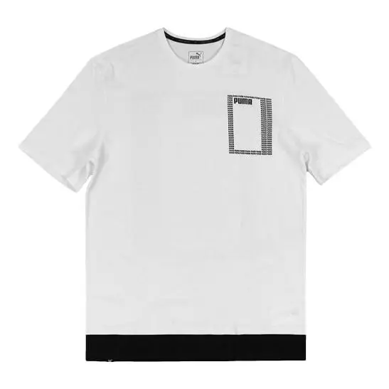 PUMA Logo Short Sleeve Tee Summer Rebel - White