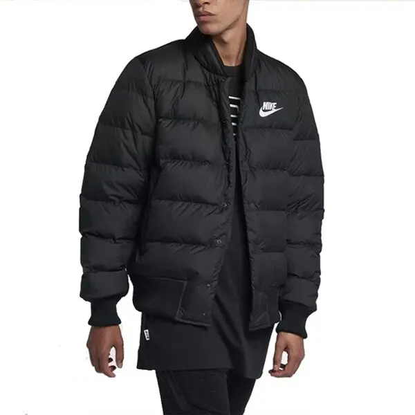 Nike Down Jacket With Stand Collar And Zip Closure