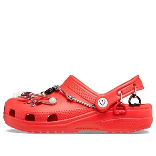 CROCS X Karol G Classic Clogs "metal Hearts - Red/silver