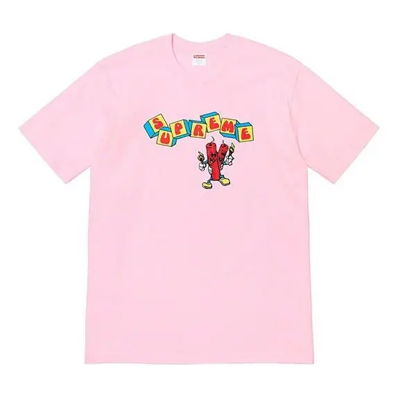 Supreme Ss19 Dynamite Tee Printing Short Sleeve - Pink