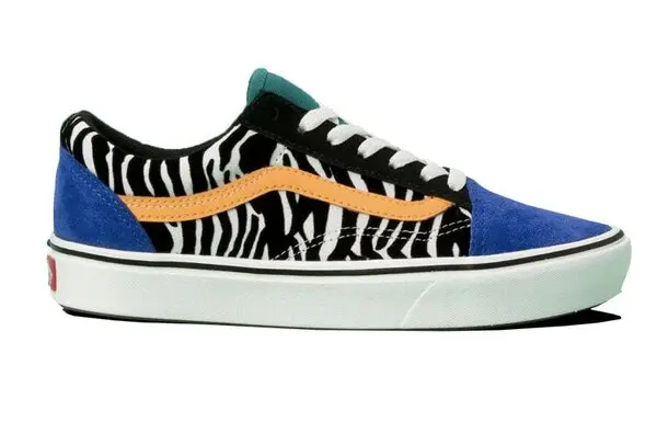 VANS Comfycush Old Skool "zebra" Sneakers - Black/white/blue