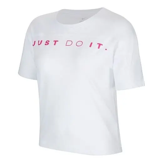 Nike Miler Printing Round-neck Short Sleeve T-shirt - White