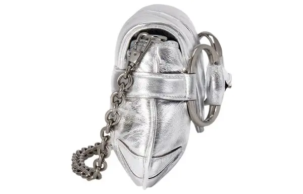 Gucci Horsebit Chain Small Shoulder Bag - Silver Leather