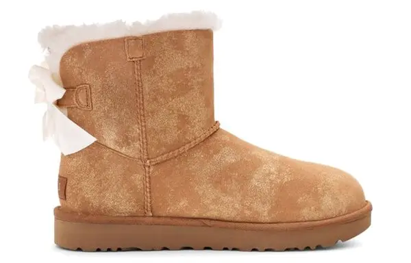 UGG Mini Bailey Bow Glimmer Boots - Chestnut