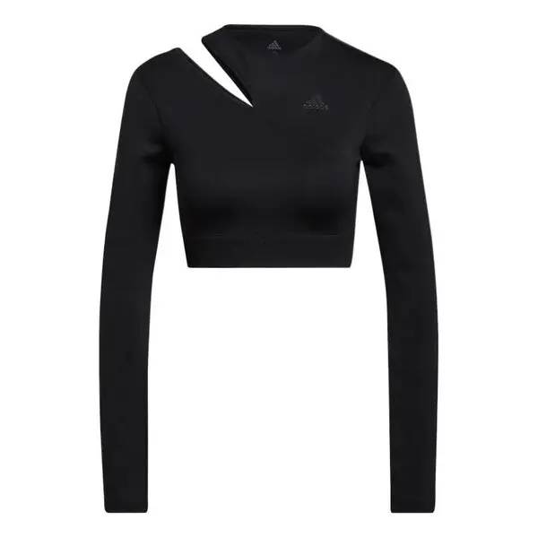 Adidas Long Sleeve Cropped Performance Top - Black