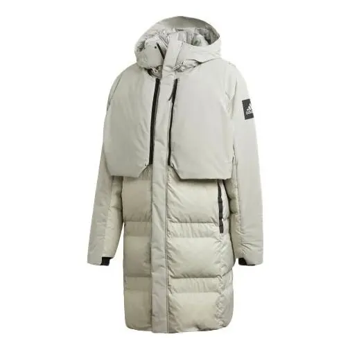 Adidas Outdoor Sports Waterproof Reversible Down Jacket Gray - Goldgray