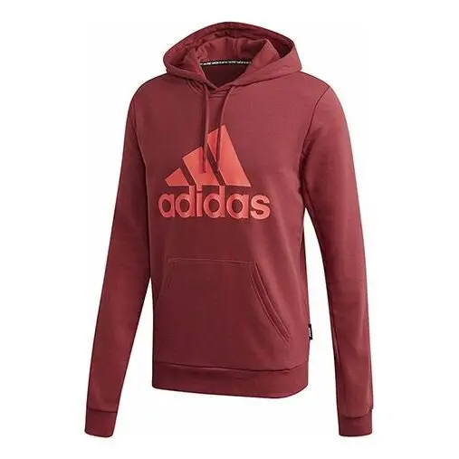 Adidas Pullover Hoodie With Logo - Red