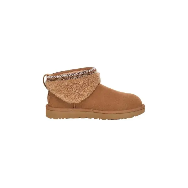 UGG Classic Ultra Mini Maxi Curly Boots - Chestnut
