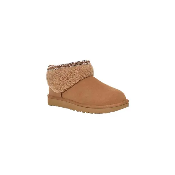 UGG Classic Ultra Mini Maxi Curly Boots - Chestnut