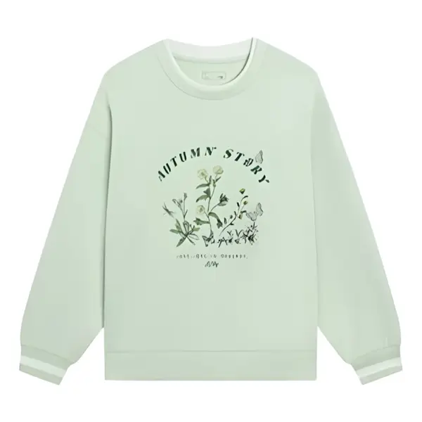LI-NING Floral Graphic Sweatshirt - Light Green