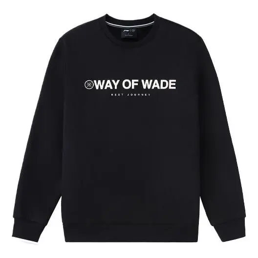 LI-NING Way Of Wade Round Neck Sweatshirts 'black White - Black/white