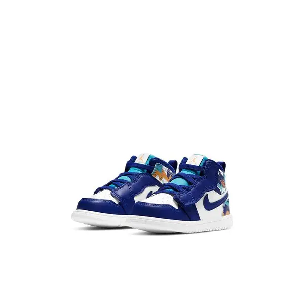 JORDAN 1 Mid Alt 'geometric Print' Sneakers - White/blue