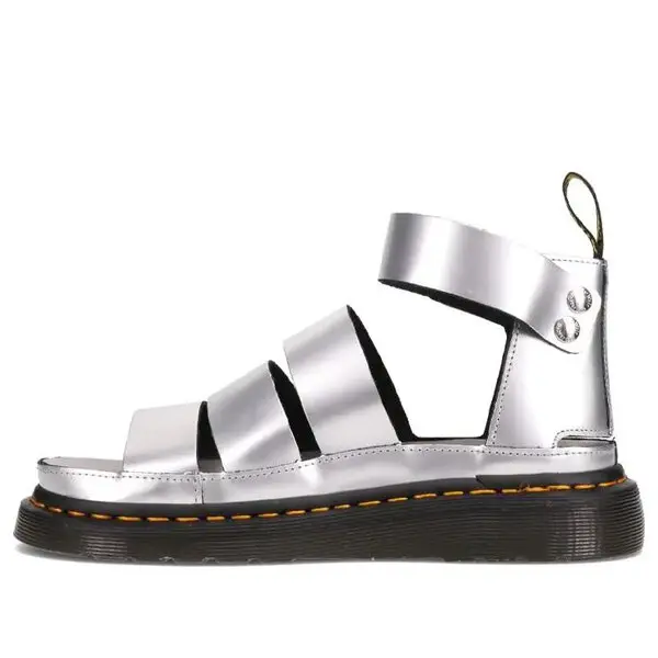 Dr. Martens Clarissa Metallic Ankle Strap Sandals - Silver