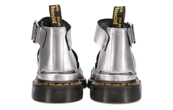 Dr. Martens Clarissa Metallic Ankle Strap Sandals - Silver