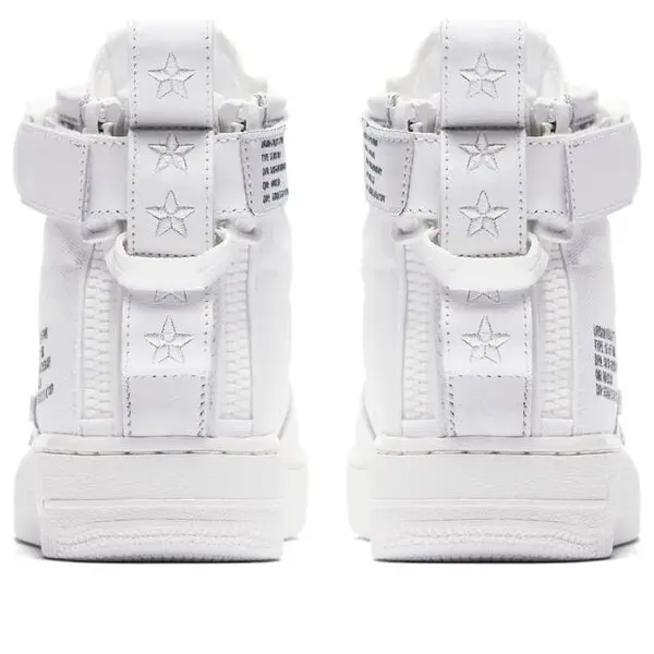Nike Sf Air Force 1 Mid Qs "triple - White