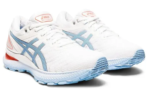 Asics Gel-nimbus 22 Athletic Shoes - White/blue