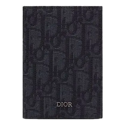 Dior Bi-fold Card Holder Oblique Jacquard - Black