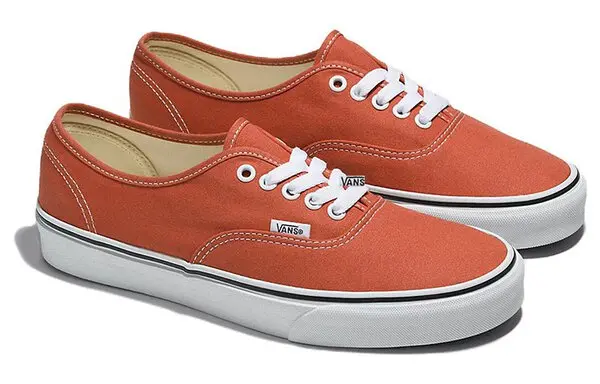 VANS Authentic Low Top Sneakers - Orange/white