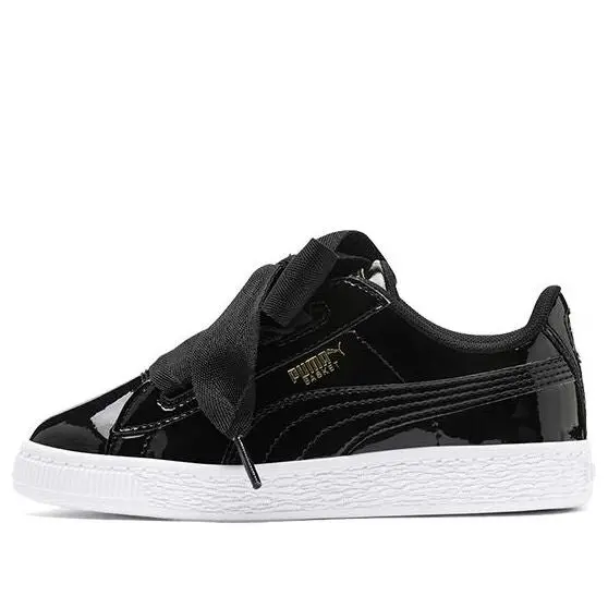 PUMA Basket Heart Patent Sneakers - Black/white