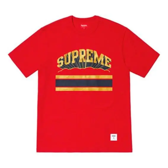 Supreme Ss19 Cloud Arc Tee 3d Clouds Large Logo Short Sleeve - Red