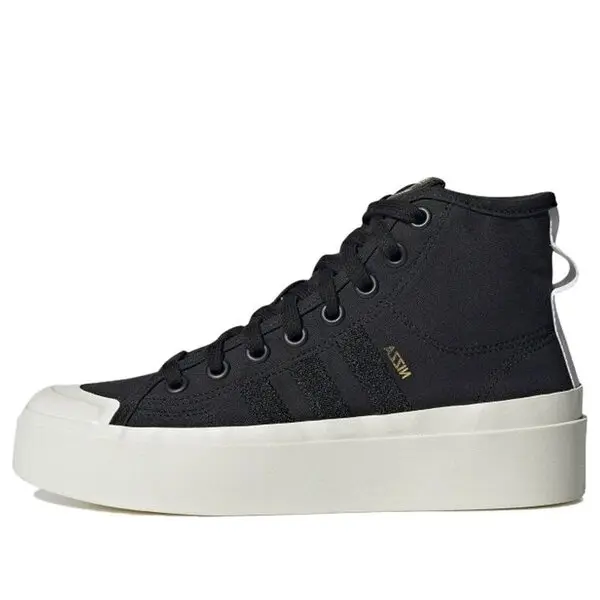 Adidas Nizza Bonega Mid High Top Platform Sneakers - Black/white