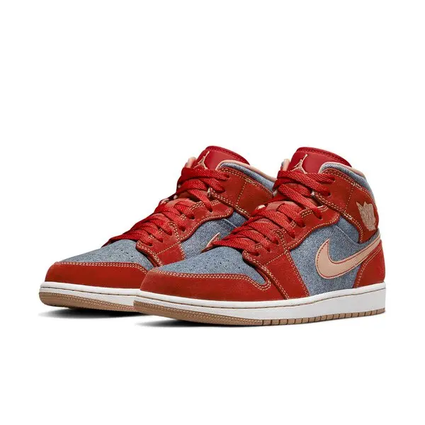 JORDAN 1 Mid "denim Red - /blue