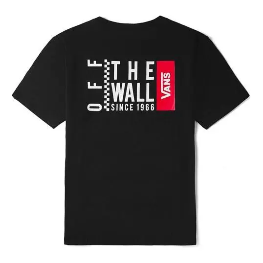 VANS Logo Alphabet Printing Round Neck Short Sleeve - Black
