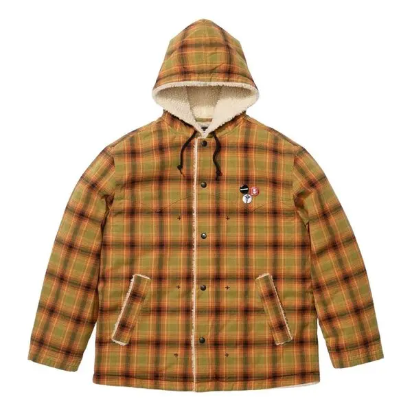 Supreme Fw25 X Number Ine Faux Shearling Hooded Coat - Plaid