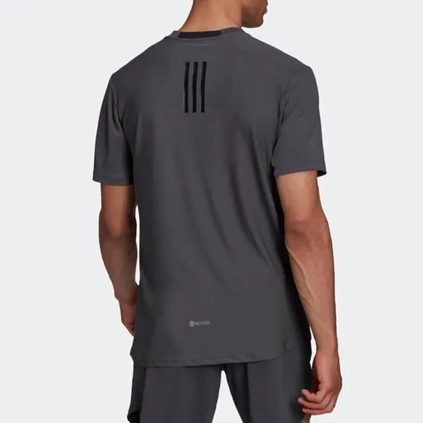 Adidas Solid Color Round Neck Short Sleeve Black T-shirt - Multi-color