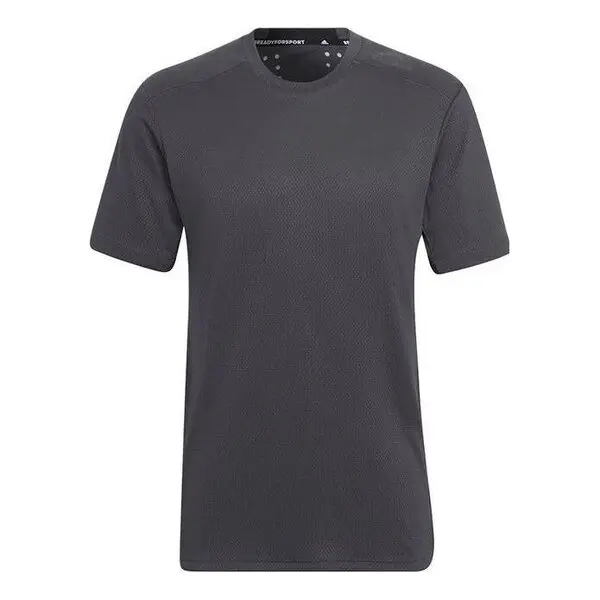 Adidas Solid Color Round Neck Short Sleeve Black T-shirt - Multi-color