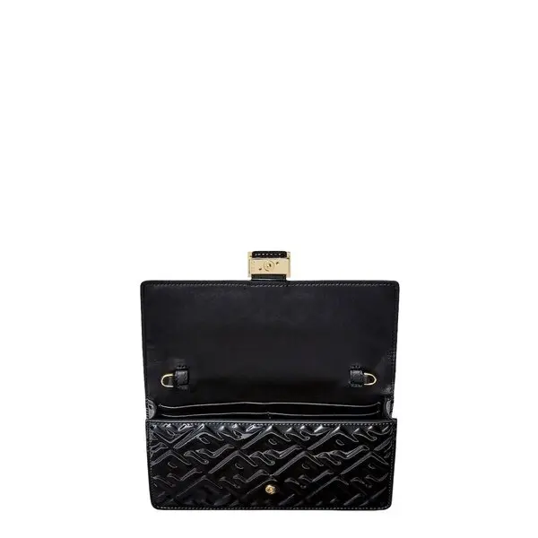 Fendi Baguette Wallet On Chain - Black