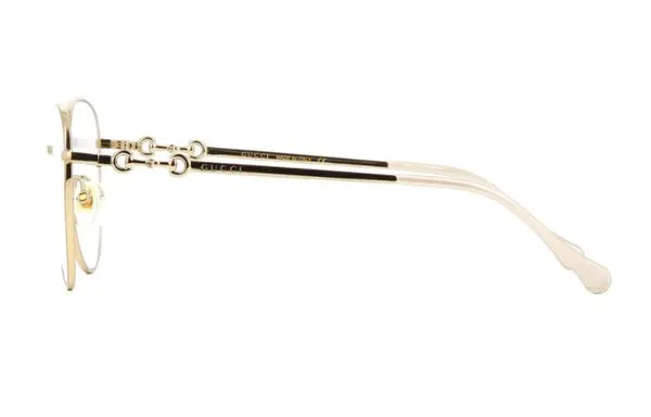 Gucci Horsebit Metallic Round Frame Optical Eyeglasses