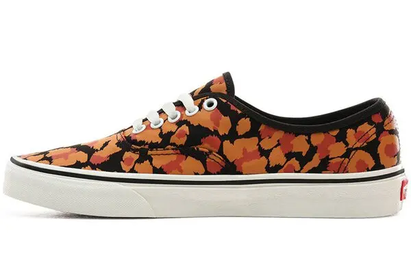 VANS Authentic Leopard Print Lace-up Sneakers - Black/red