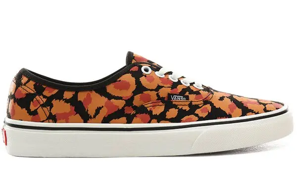 VANS Authentic Leopard Print Lace-up Sneakers - Black/red