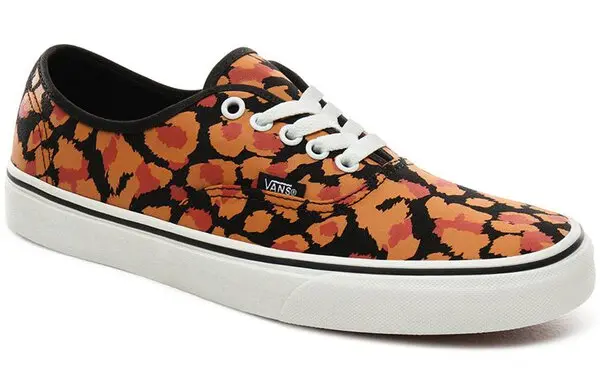 VANS Authentic Leopard Print Lace-up Sneakers - Black/red