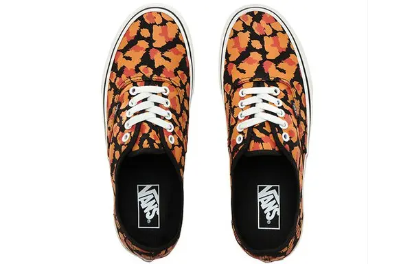 VANS Authentic Leopard Print Lace-up Sneakers - Black/red