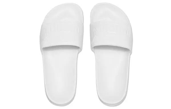 PUMA Leadcat Patent Slide Sandals - White