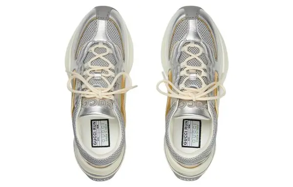 Gucci Run Sneaker Metallic Leather - Silver