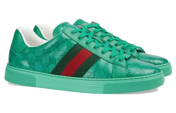 Gucci Ace Gg Crystal Canvas Sneakers - Green