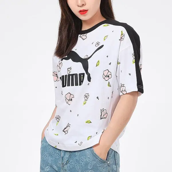 PUMA Casual Round Neck Short Sleeve T-shirt