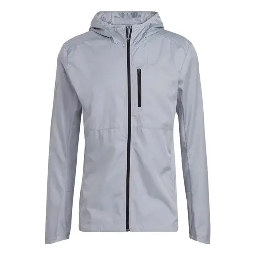 Adidas Zipper Hooded Track Jacket - Light Silver