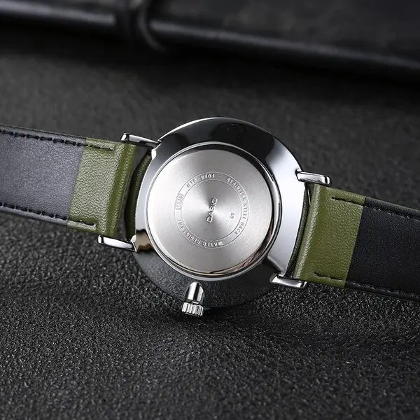 Casio Quartz Analog Watch With Leather Strap