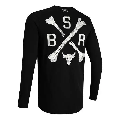 Under Armour Project Rock Bsr Long Sleeve Logo Shirt - Black/white