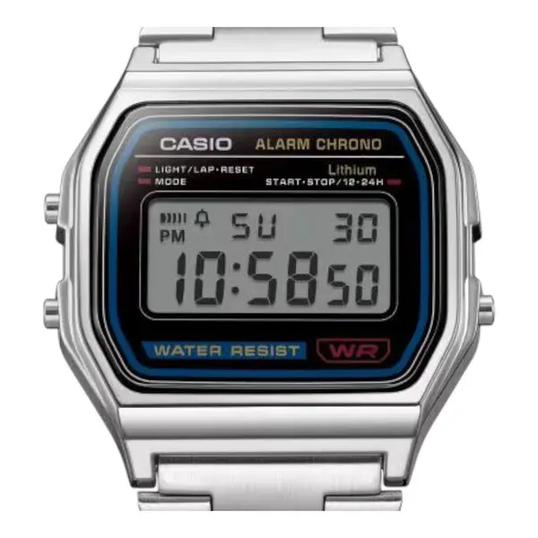Casio Vintage Stainless Steel Band Watch With Led Light