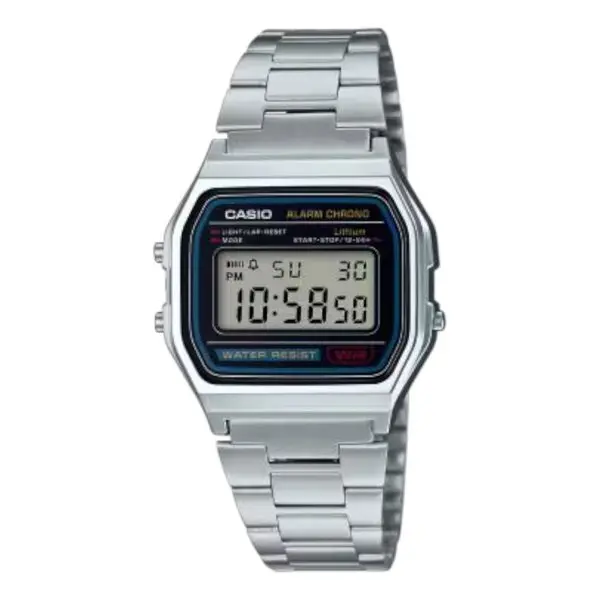 Casio Vintage Stainless Steel Band Watch With Led Light - Silver