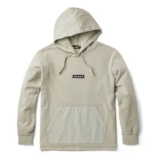 Timberland Mixed Media Garment Dye Hoodie - White/black